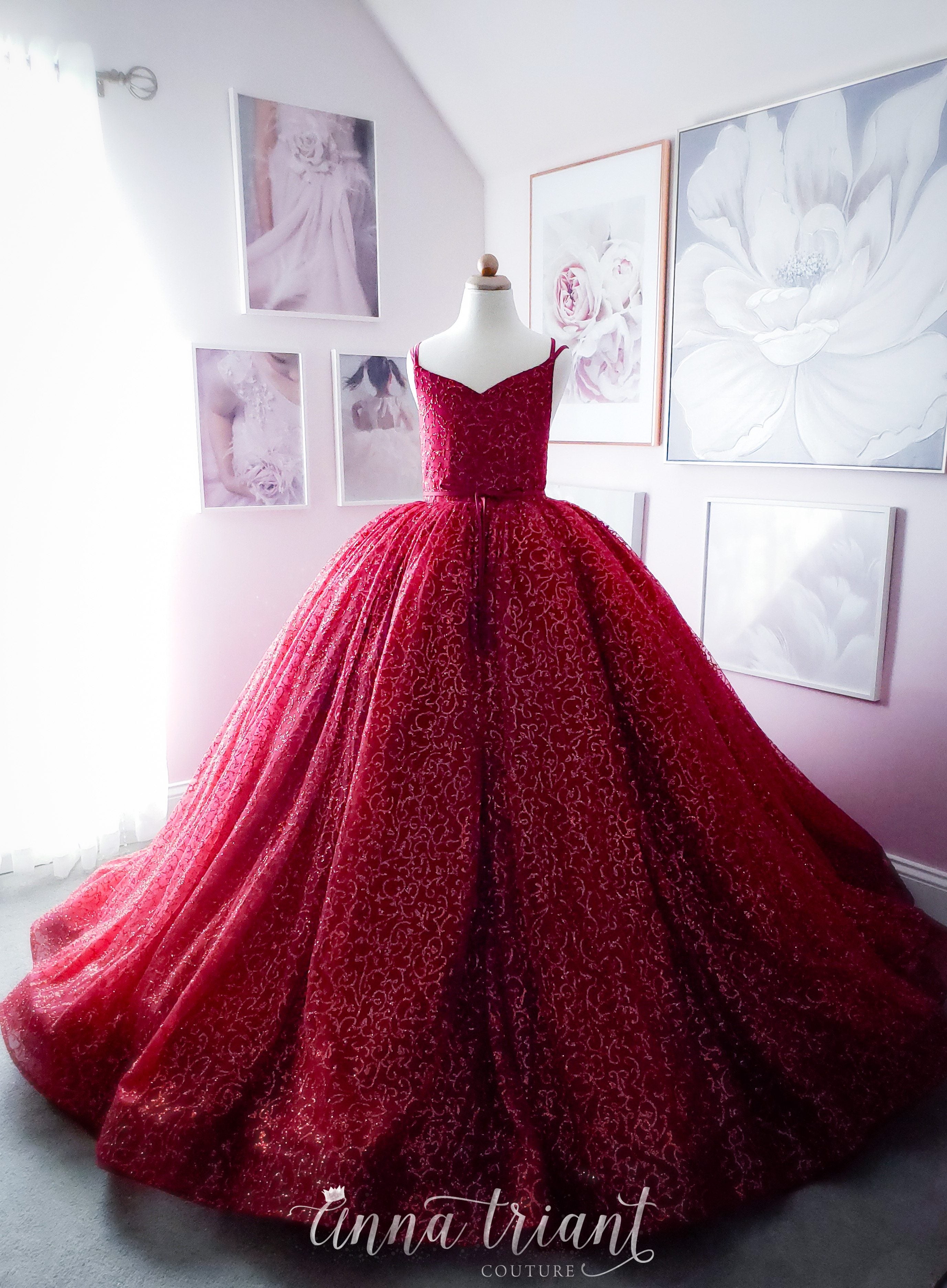 Forest Nymph Gown in Red by Anna Triant Couture